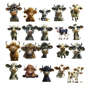 Corny Cows Clip Art Images of Quirky Cows Wall Art Along With Png ...