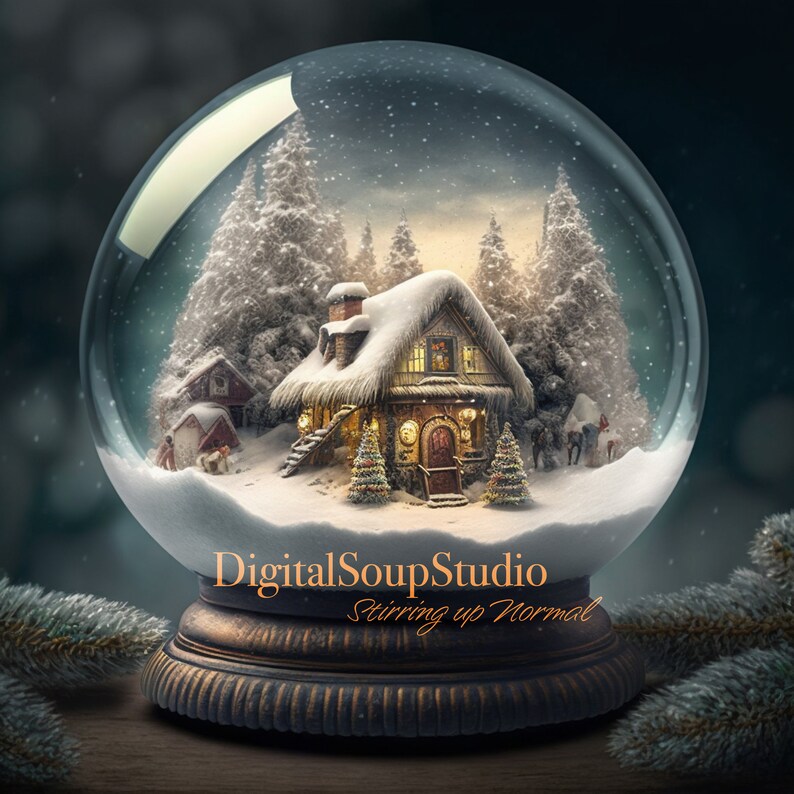 Snow Globe Photography Background, Place Your Family in Enchanted Snow ...