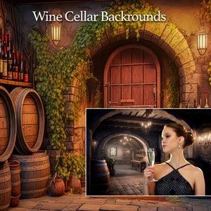 Wine Cellar and Winery Portrait Background Digital Photography ...