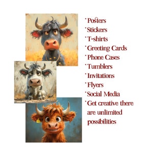 Corny Cows Clip Art Images of Quirky Cows Wall Art Along With Png ...