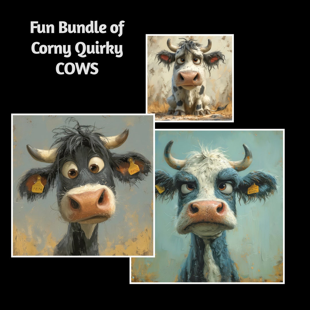 Corny Cows Clip Art Images of Quirky Cows Wall Art Along With Png ...