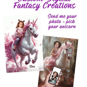 Custom Unicorn Portrait • Personalized Child Fantasy Art (digital ...