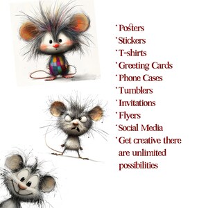 Frazzled Mouse Clipart Funny Mice Images Print on Demand Popular Style ...