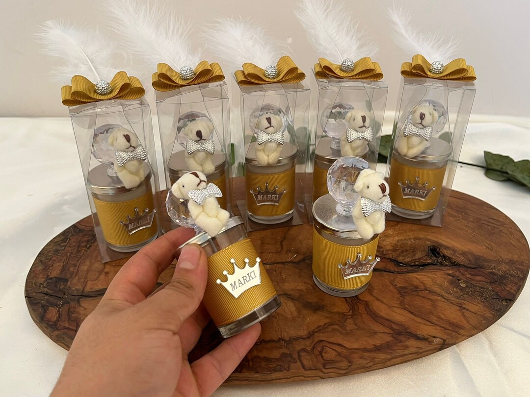 Golden Teddy Bear Candle Personalized Gift Personalized - Etsy
