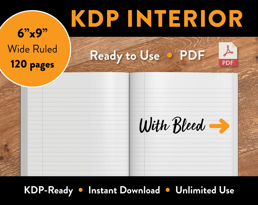 6 X 9 WIDE RULED Lined Interior Blank Template Notebook Journal for ...