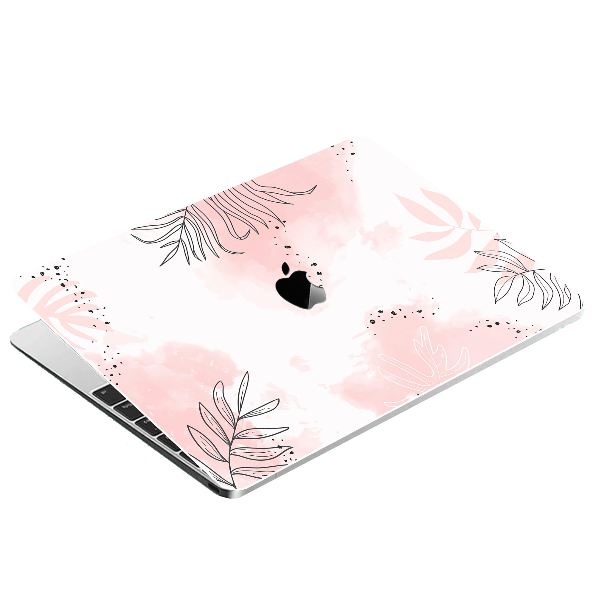 Minimalist Leafy Drawing Pink Pastels Girly Printing Hard Rubberized ...