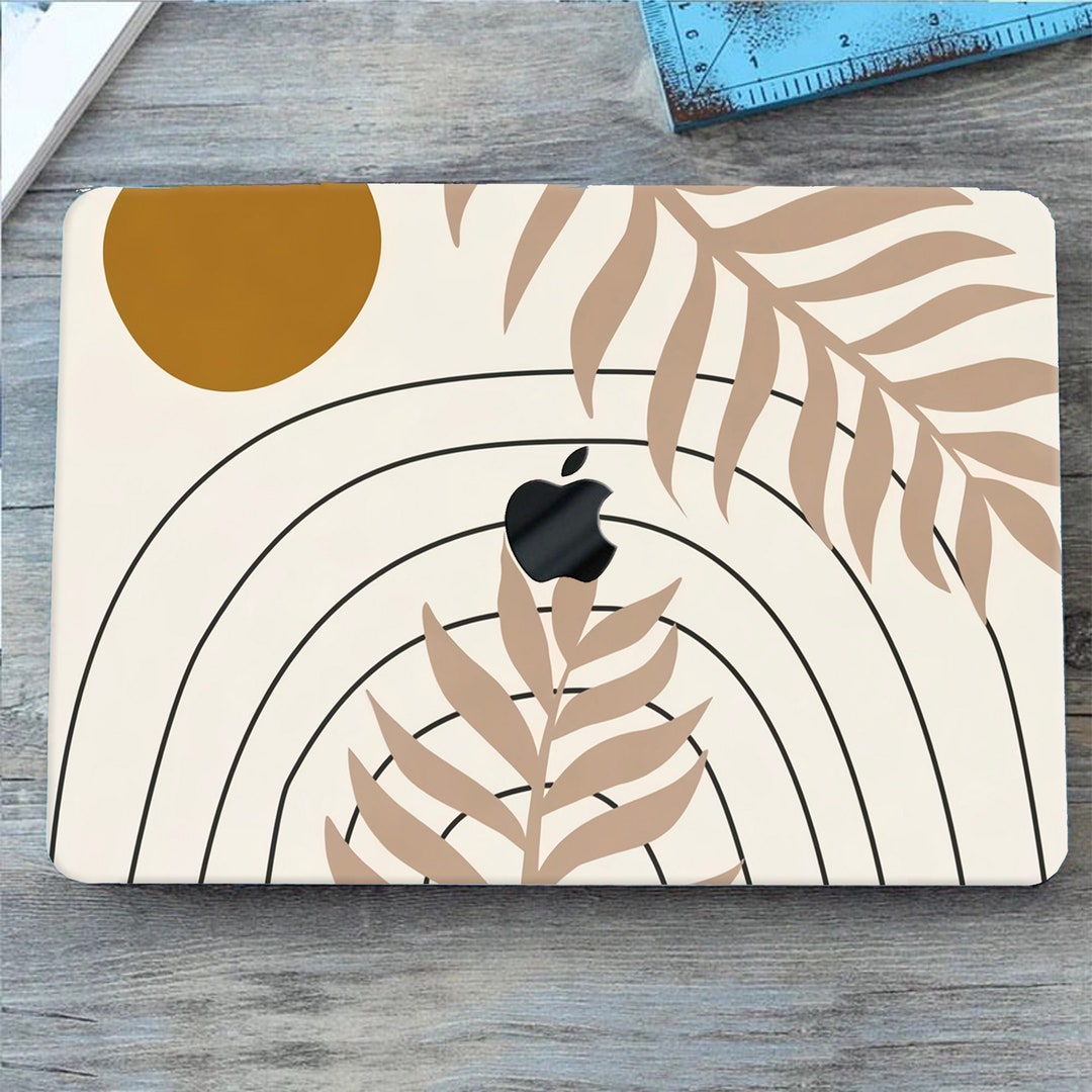 Bohemian Black Arched Line Drawing Boho Dot Tropical Leaf Printing Hard ...