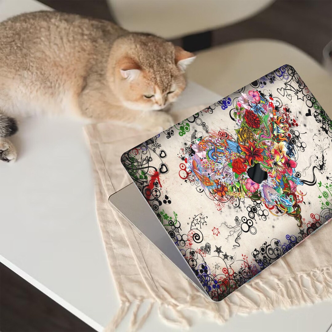 Floral Heart MacBook Case, Artistic Rubberized Cover - Etsy