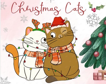 Winter Cat Clipart | Etsy