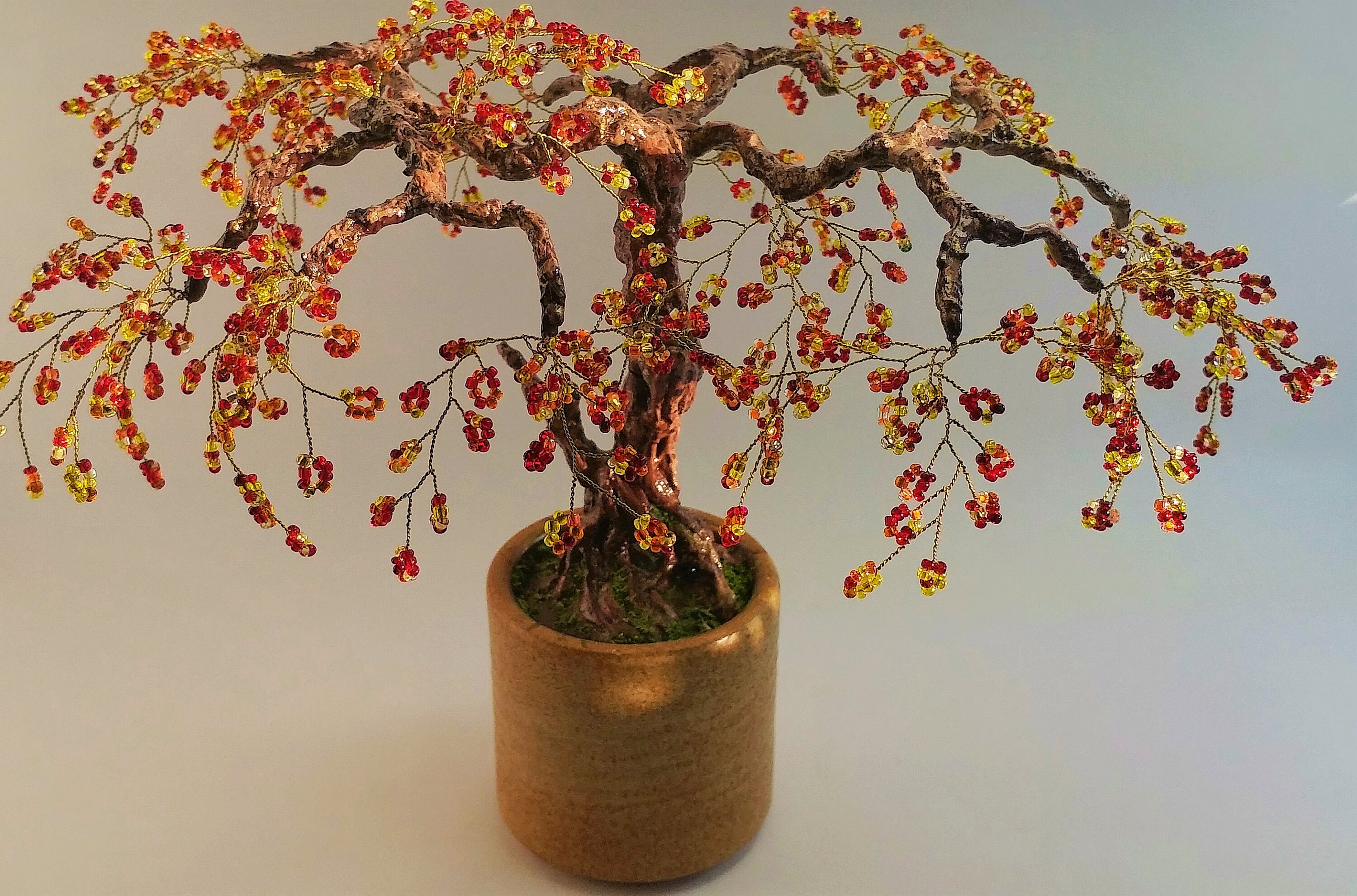 Autumn Bonsai,artificial Bonsai,miniature Tree,pearl Bonsai/decoration ...