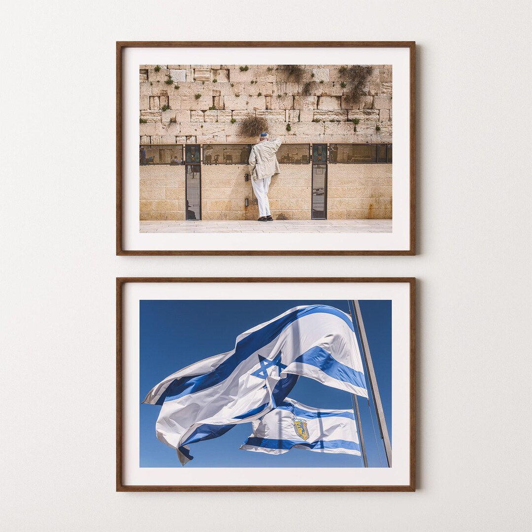 Jerusalem Print Set of 2 | Israel Poster | Jewish Wall Art | Western ...