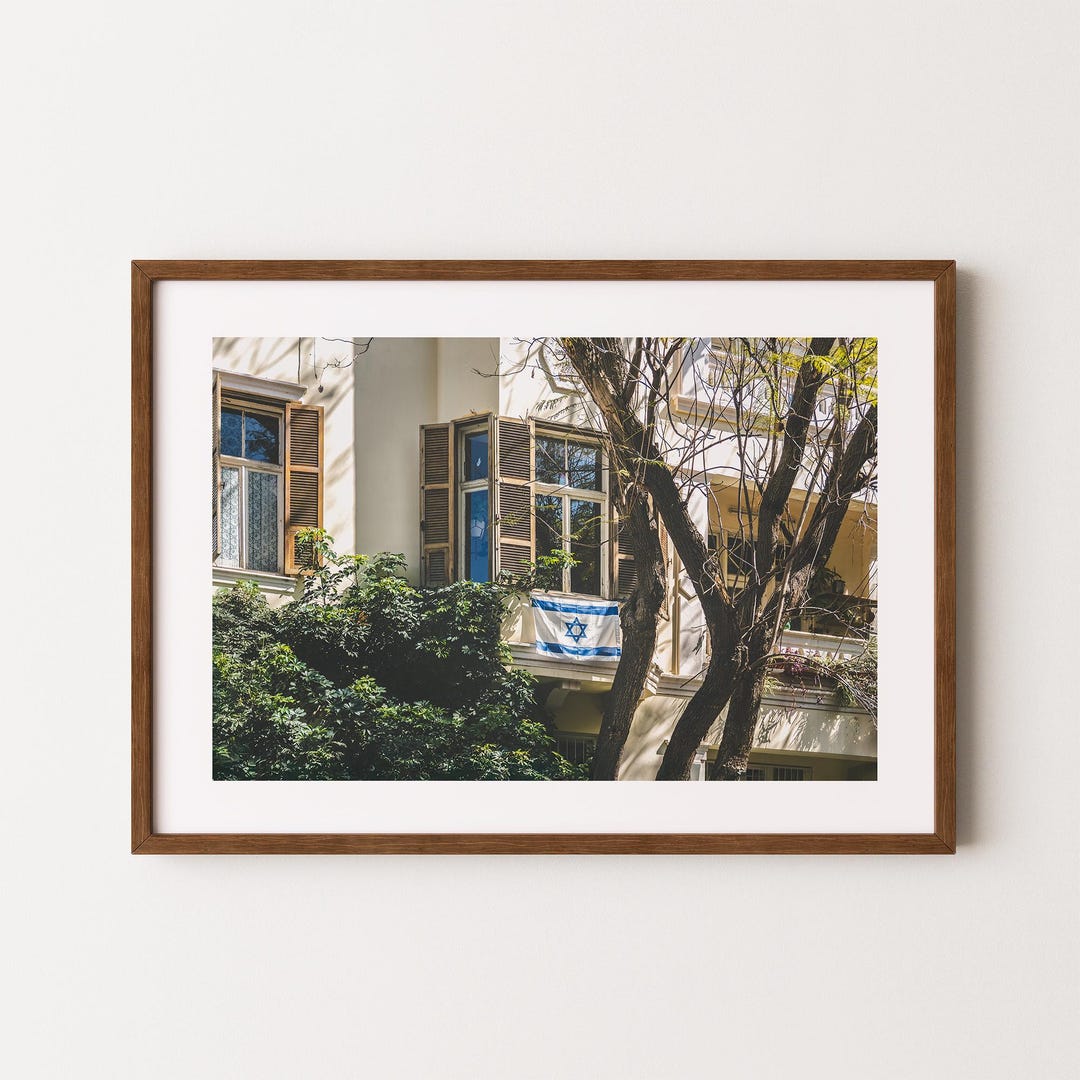 Tel Aviv Israeli Flag Wall Art | Israeli Wall Decor | Magen David Art ...