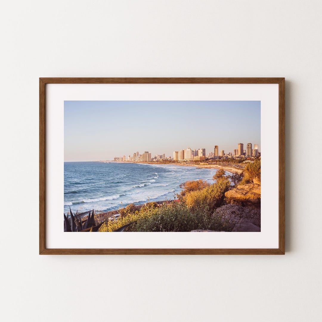 Beach Skyline of Tel Aviv Poster | Beach Decor | Israel Poster ...