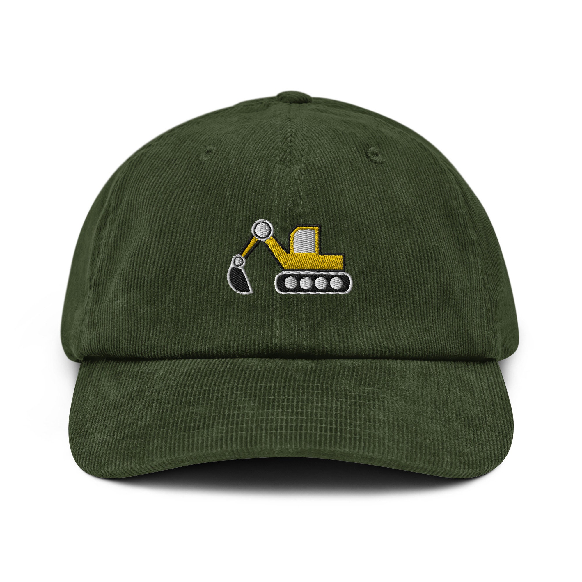 Digger Excavator Corduroy Hat, Embroidered Unisex Corduroy Dad Cap ...