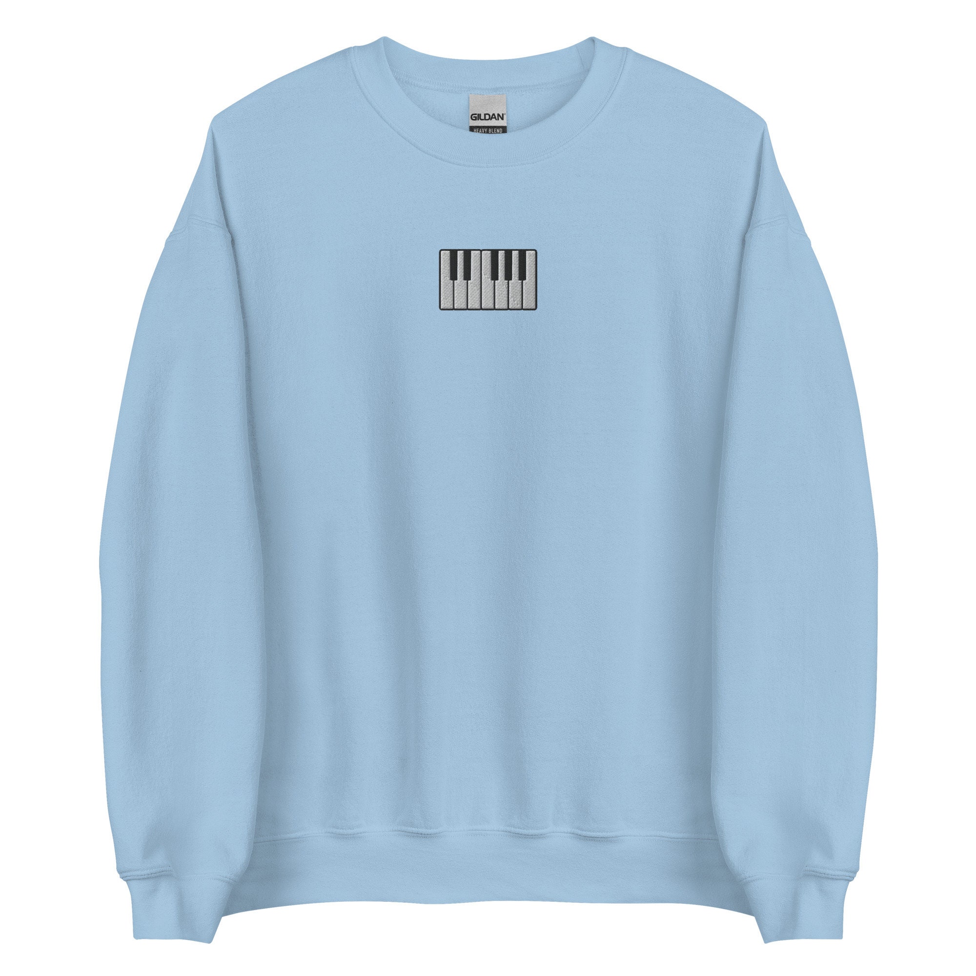 Piano Keys Keyboard Large Embroidered Sweatshirt Gift, Unisex Crewneck ...