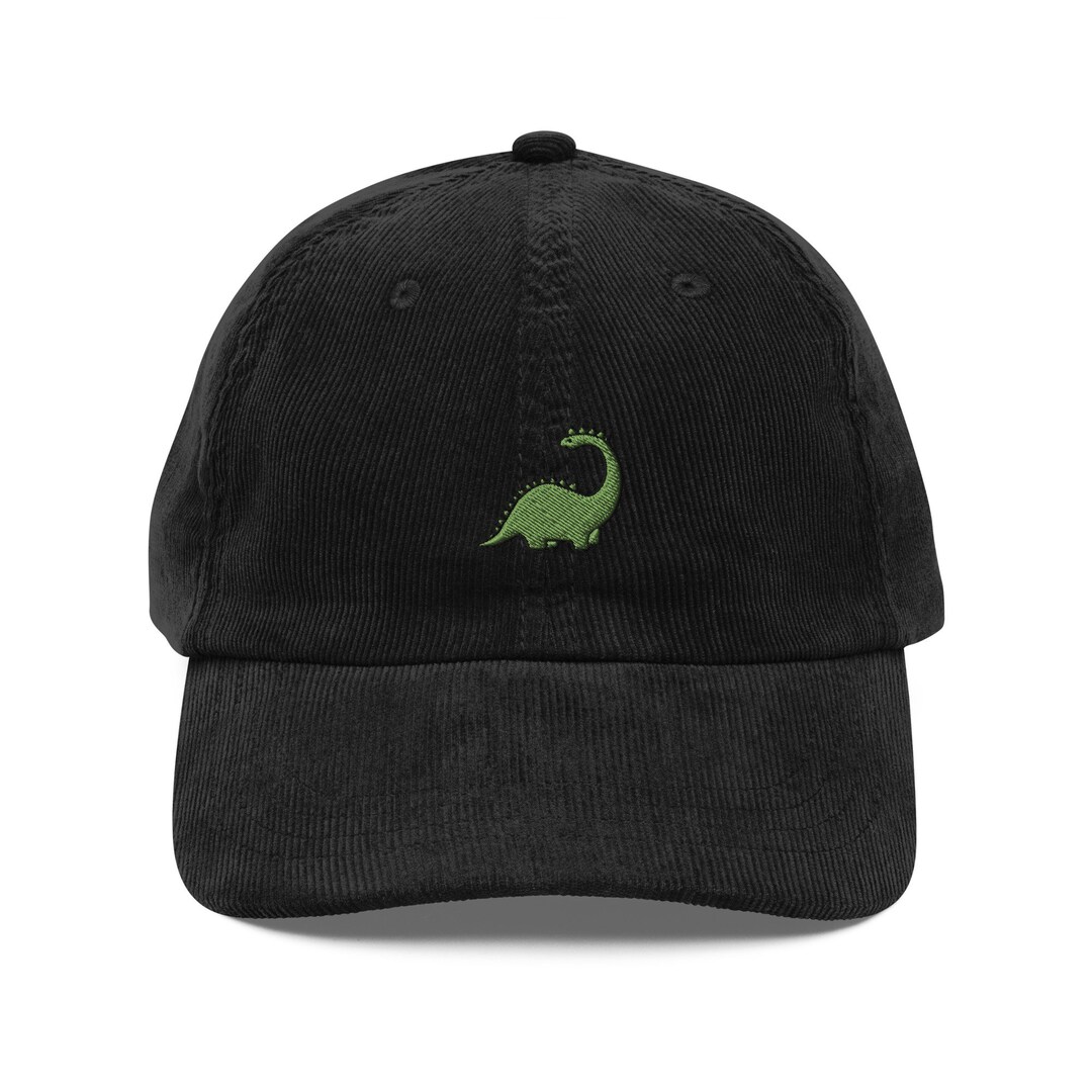 Dinosaur Vintage Corduroy Cap Embroidered Handmade Adjustable Cap, Gift ...