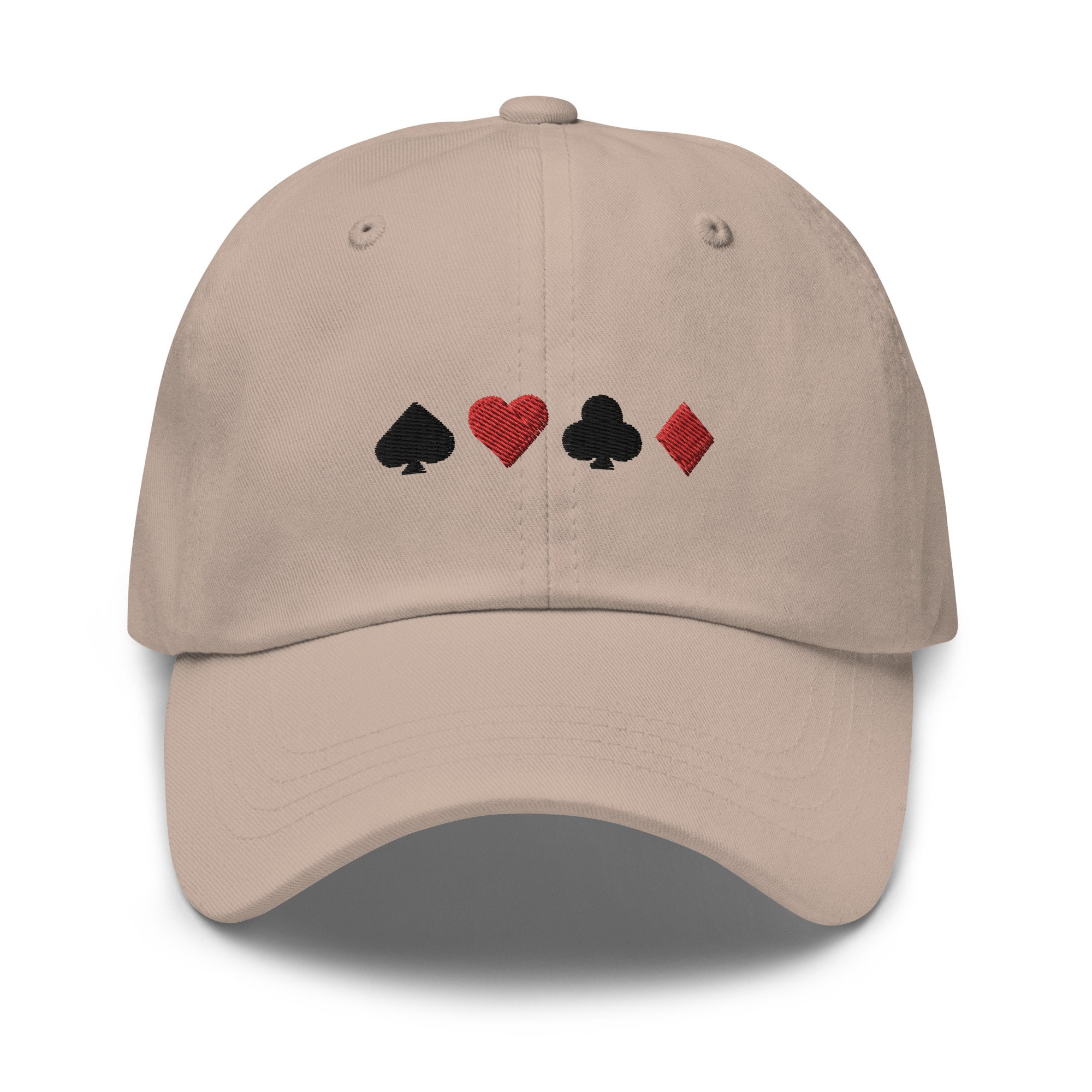Playing Cards Symbols Dad Hat Embroidered Unisex Cap, Handmade ...