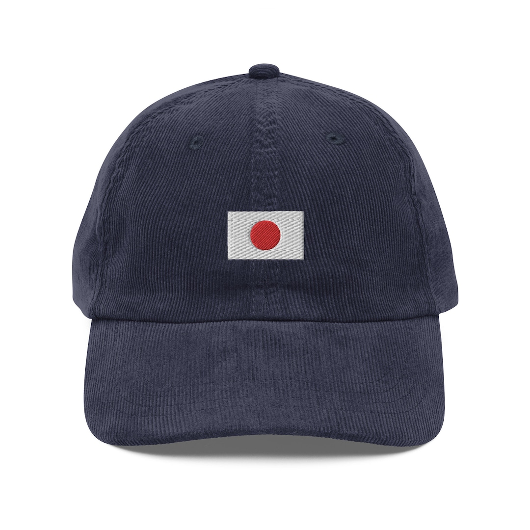 Japan Flag Vintage Corduroy Cap Embroidered Handmade Adjustable Cap ...