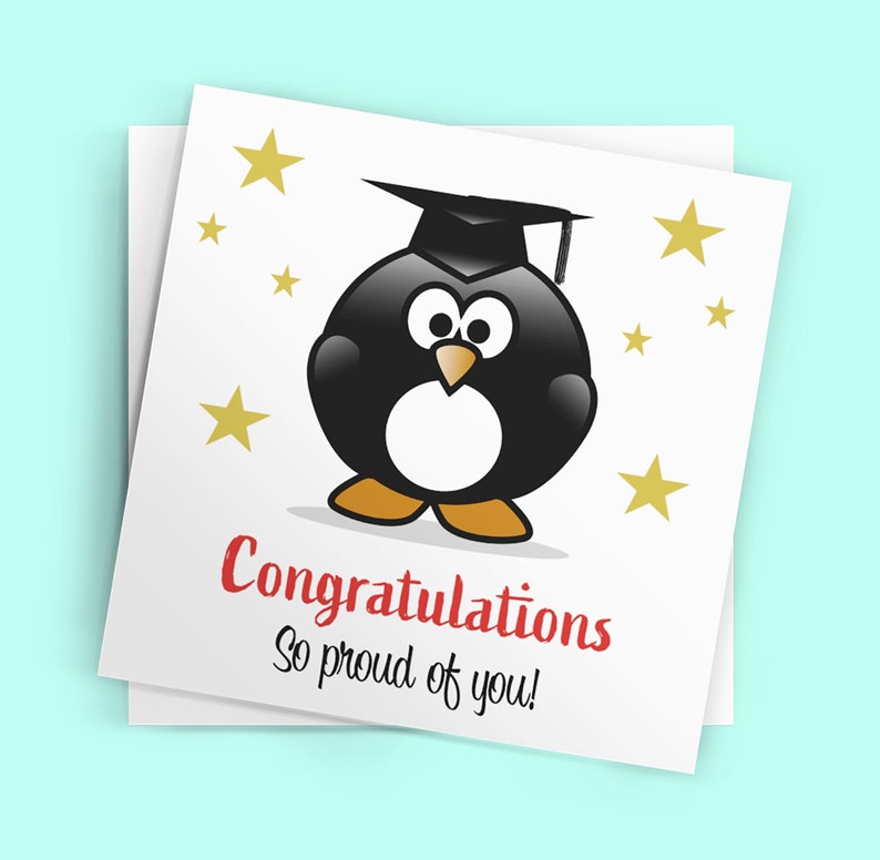 Congratulations Card Penguin for Graduation, Graduate, Passing Exams ...