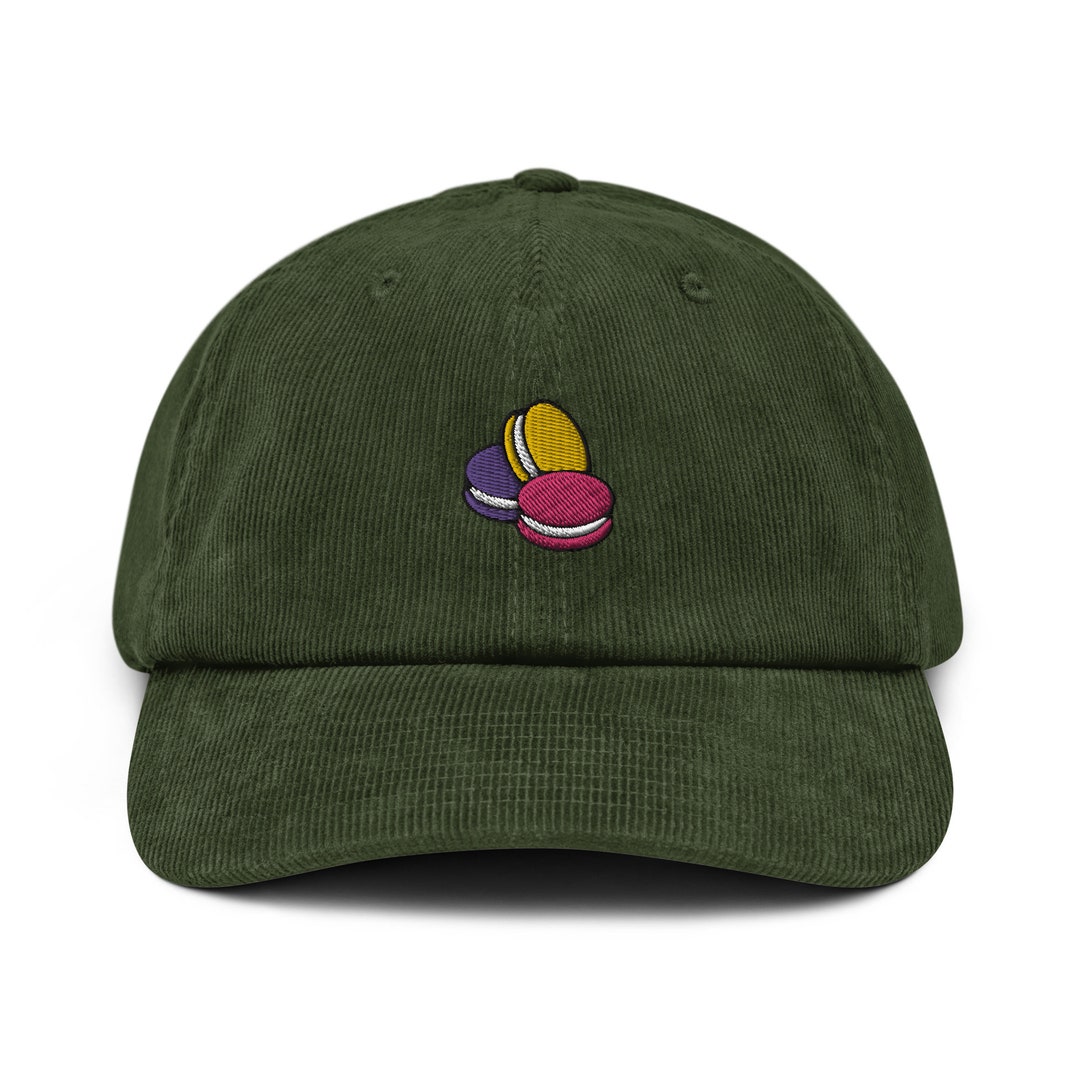 Macaron Macaroon Corduroy Hat, Embroidered Unisex Corduroy Dad Cap ...