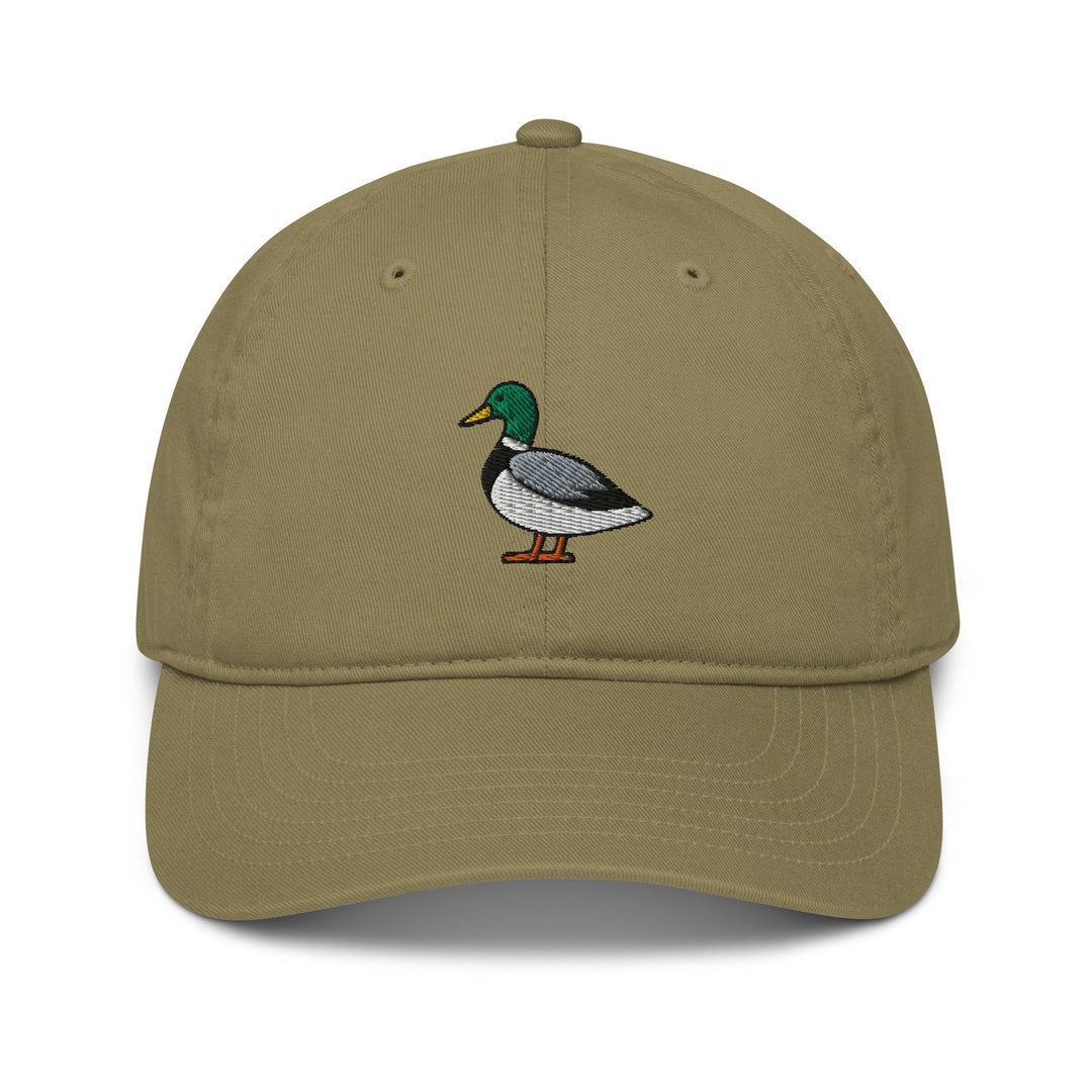 Mallard Duck Organic Dad Hat, Embroidered Unisex Cap, Handmade ...