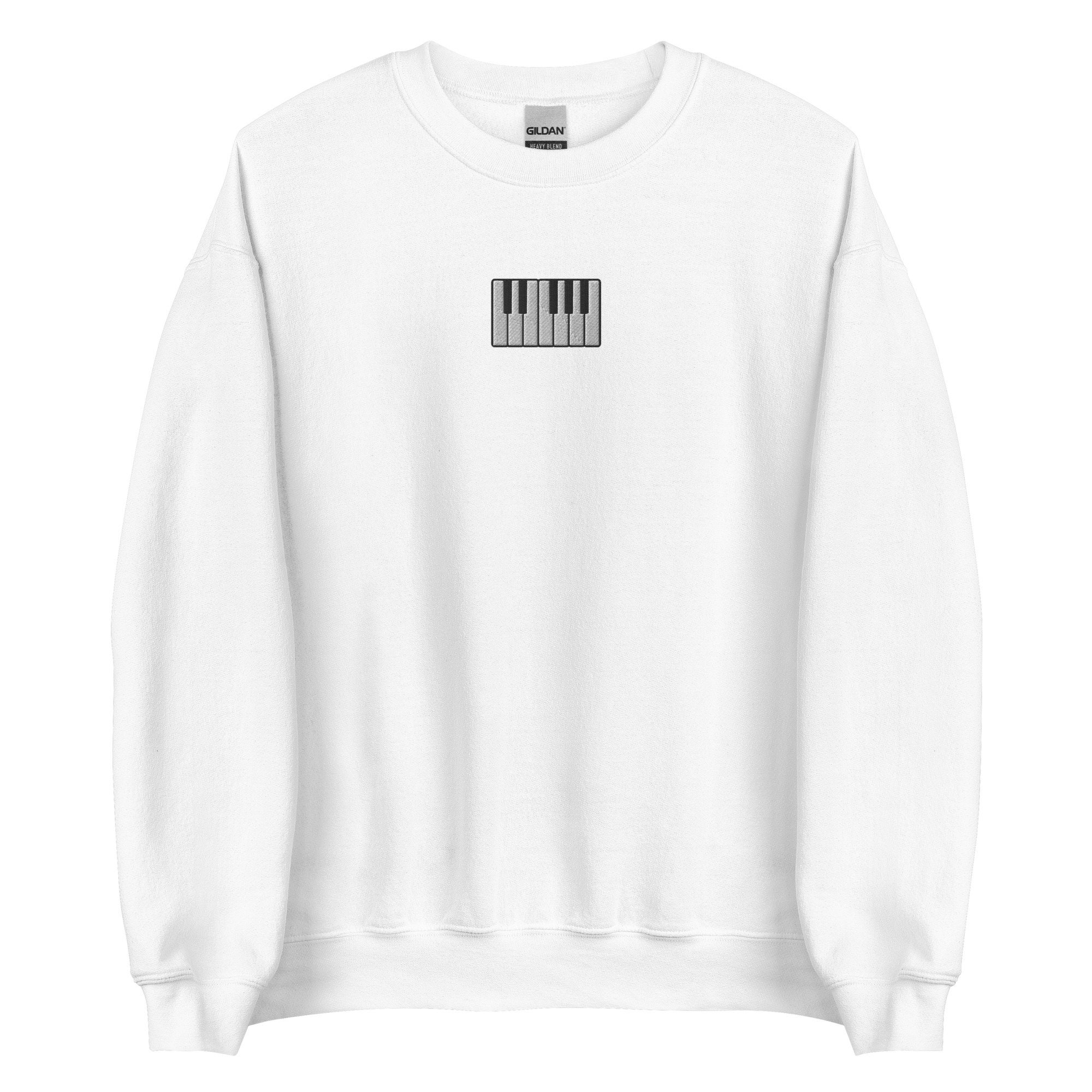 Piano Keys Keyboard Large Embroidered Sweatshirt Gift, Unisex Crewneck ...