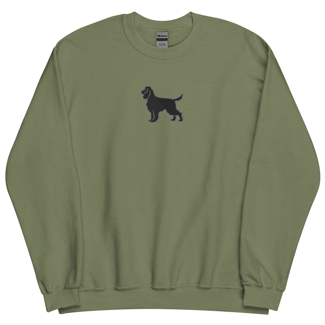 Black Cocker Spaniel Dog Large Embroidered Sweatshirt Gift, Unisex ...