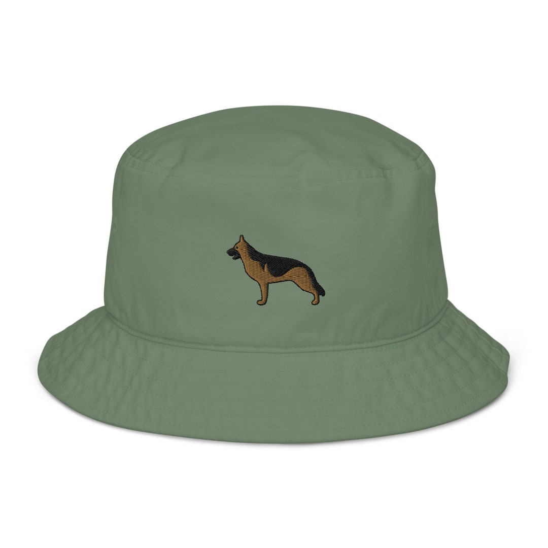 German Shepherd Dog Organic Bucket Hat, Embroidered Unisex Hat ...