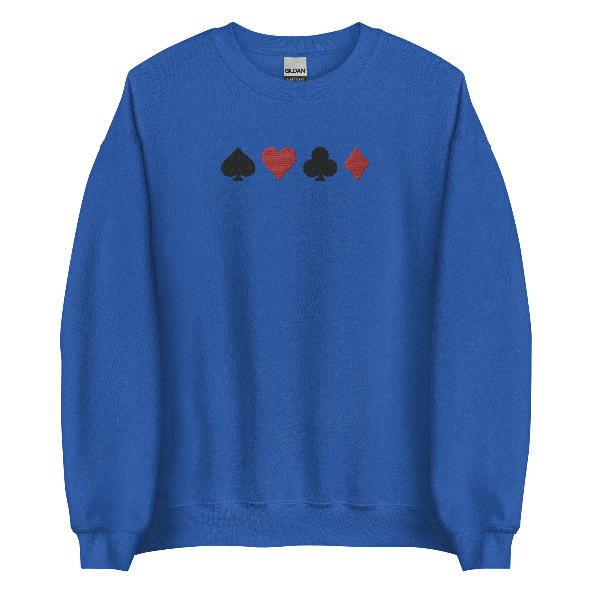 Playing Cards Symbols Large Embroidered Sweatshirt Gift, Unisex ...