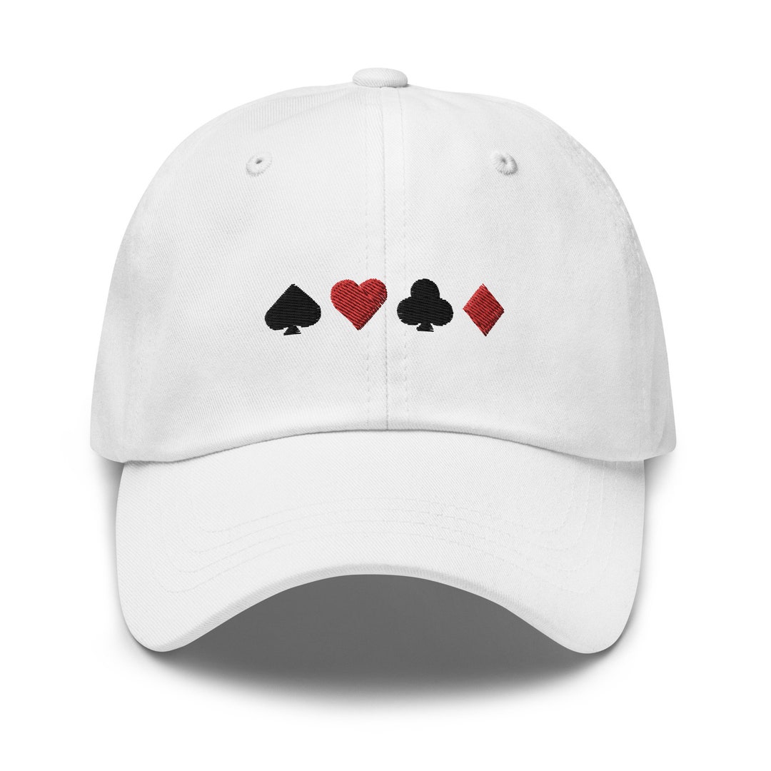 Playing Cards Symbols Dad Hat Embroidered Unisex Cap, Handmade ...