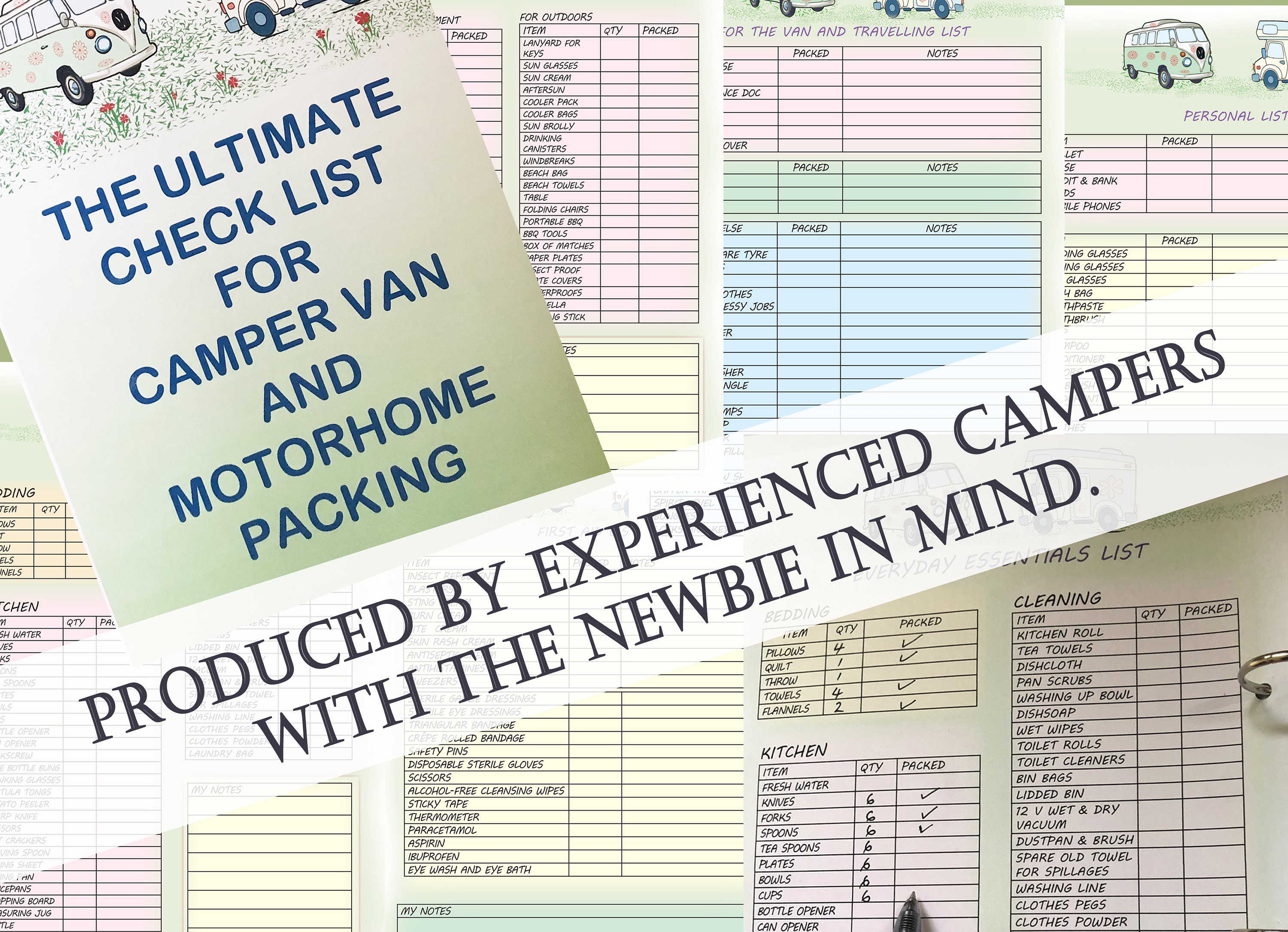 Campervan Motorhome Holiday Packing Check List Tick Sheet Printble ...