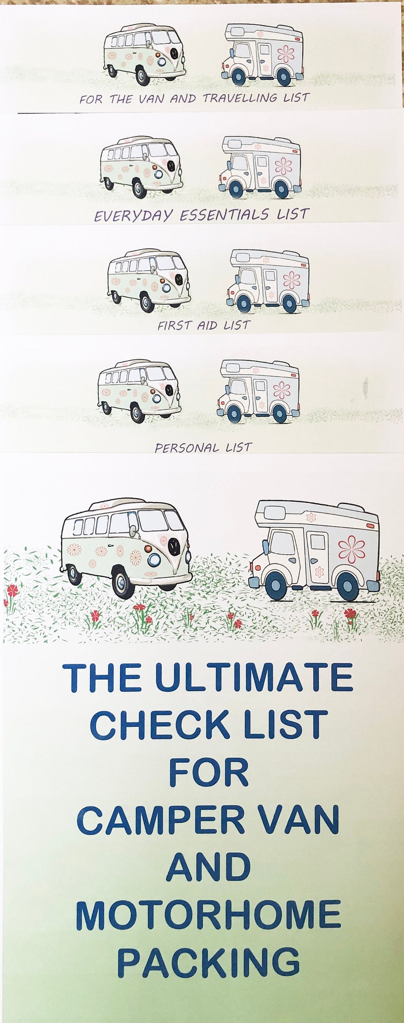 Campervan Motorhome Holiday Packing Check List Tick Sheet Printble ...