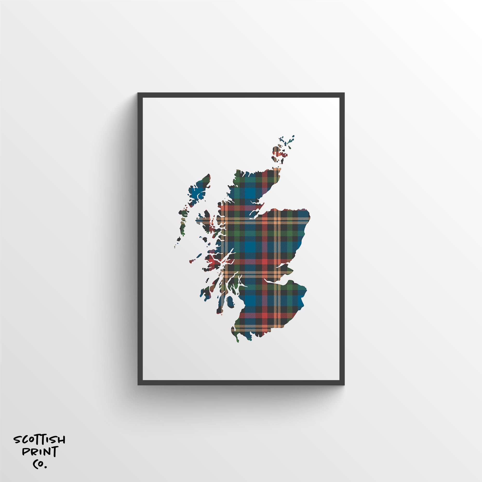 Colourful Map of Scotland Print Scottish Wall Art Scotland Print ...