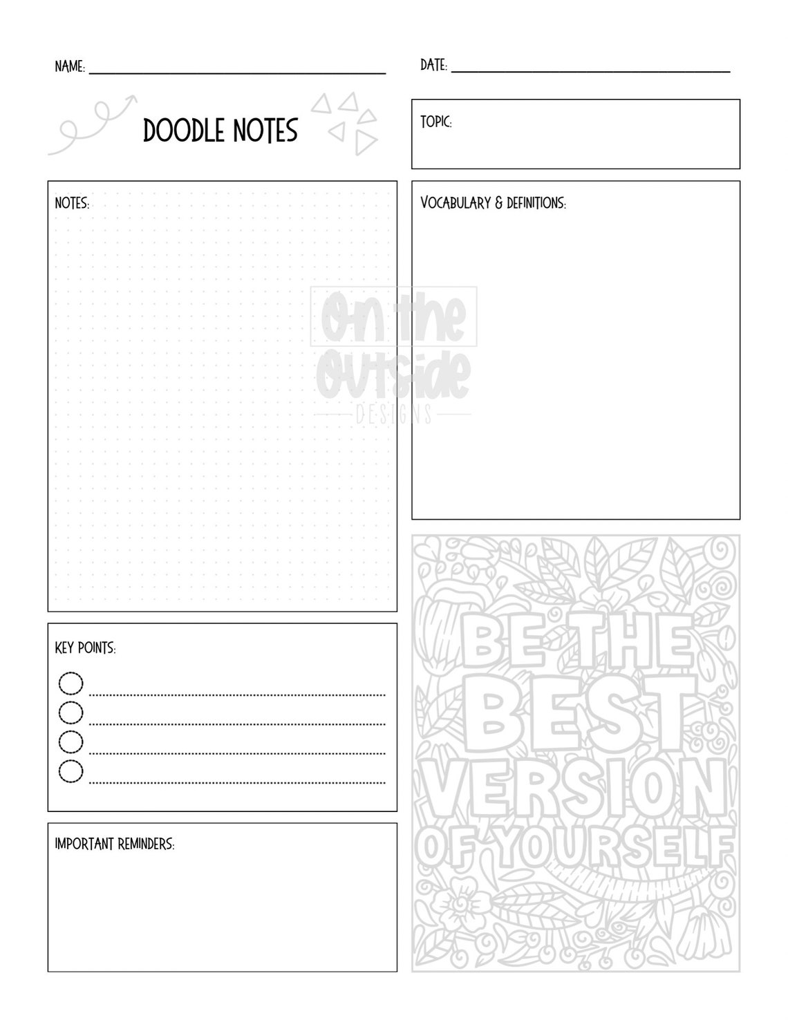Mindfuldoodle Note-taking Templates - Quotes - Etsy