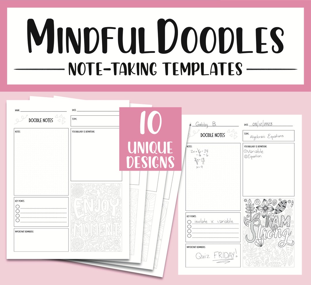 Mindfuldoodle Note-taking Templates - Quotes - Etsy