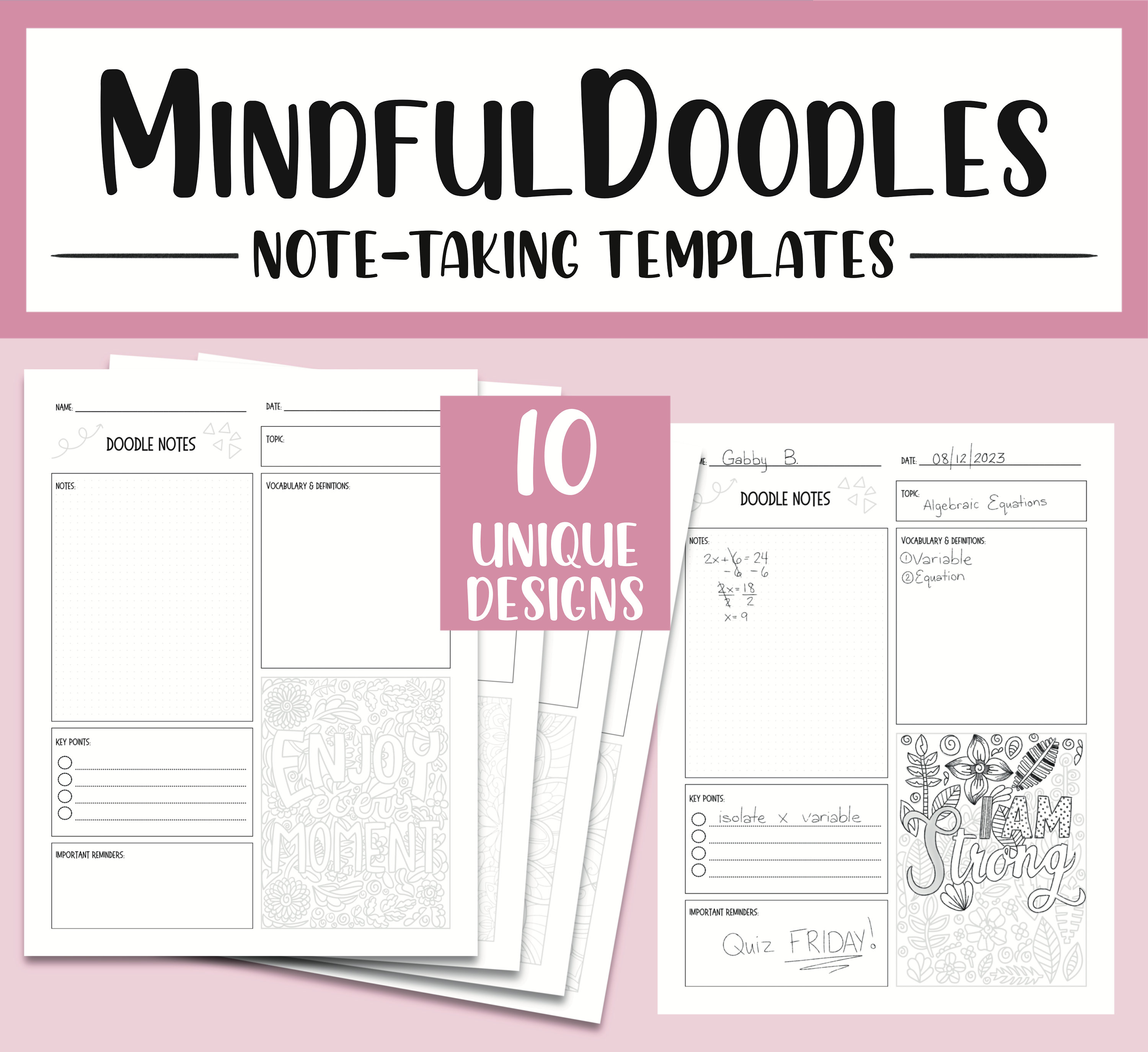 Mindfuldoodle Note-taking Templates - Quotes - Etsy