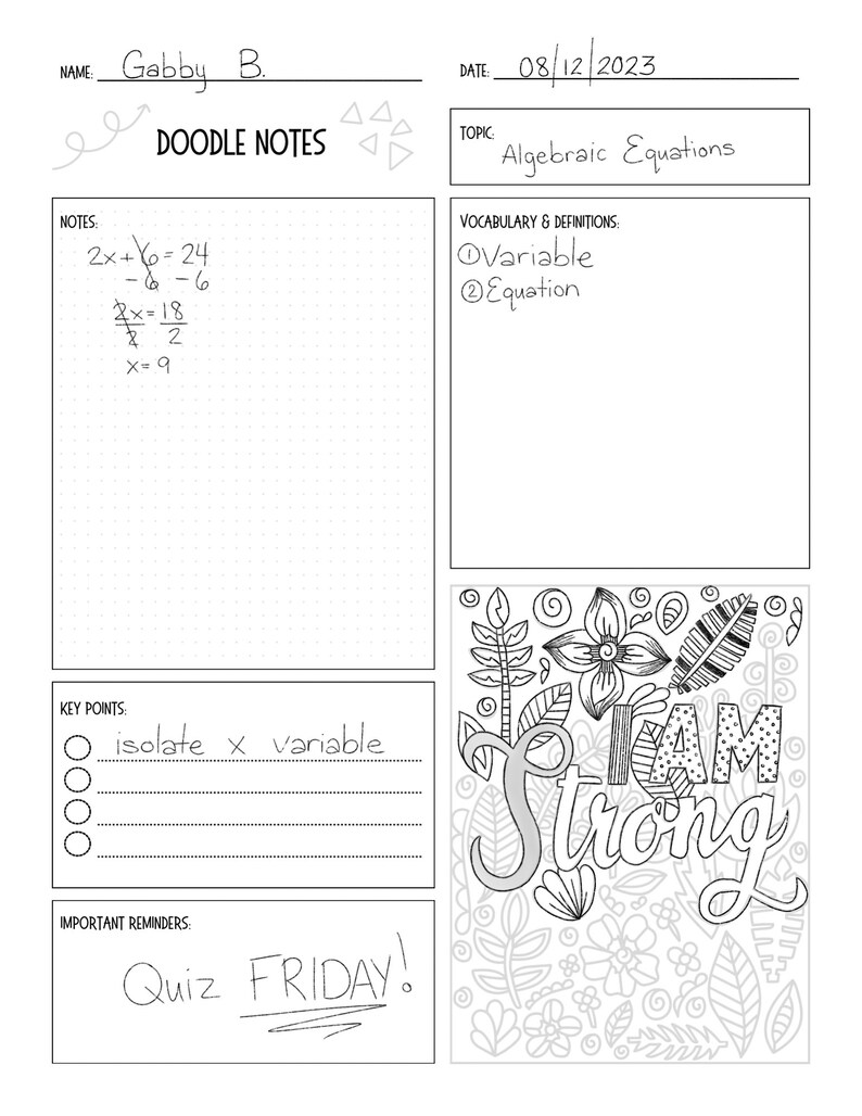 Mindfuldoodle Note-taking Templates - Quotes - Etsy