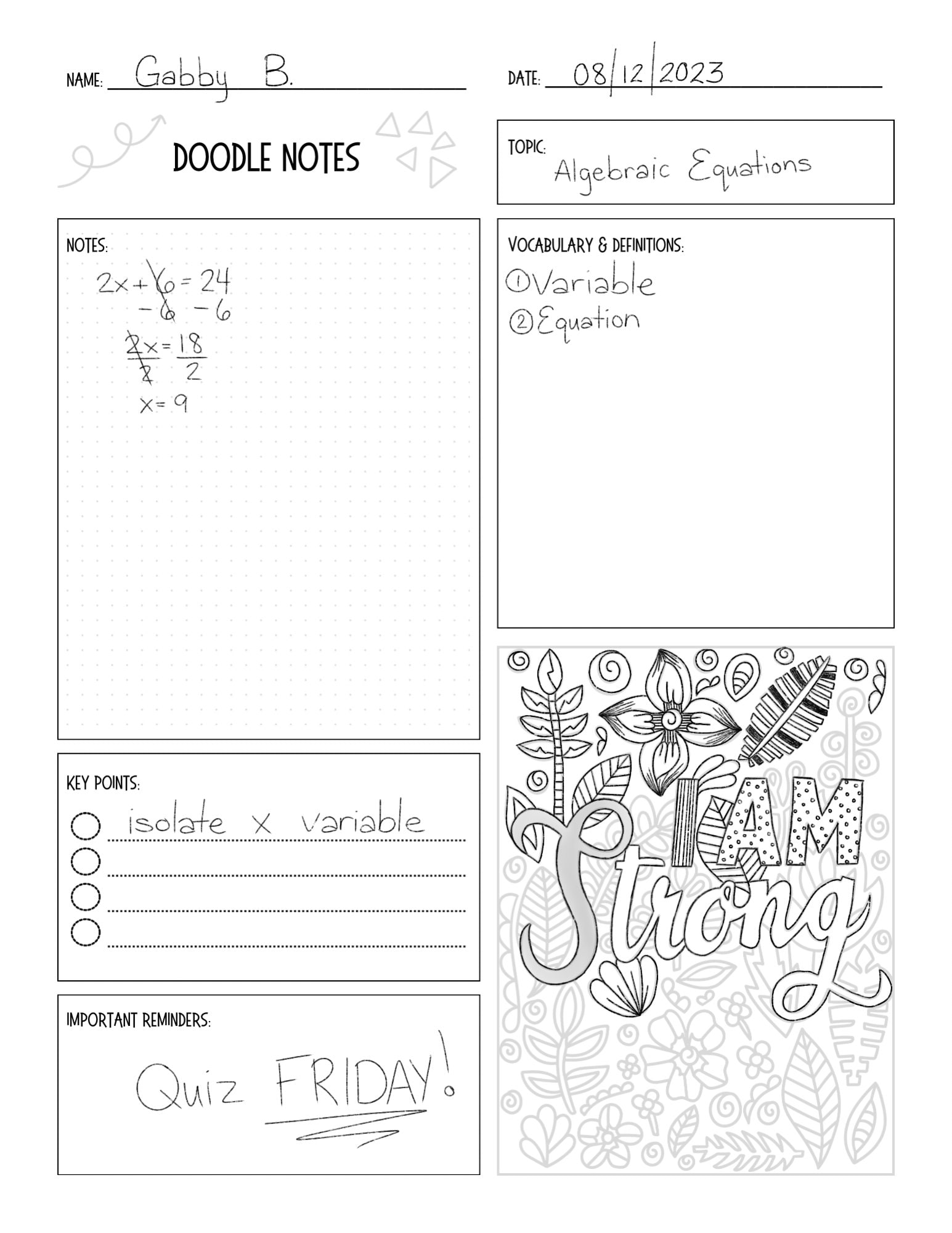 Mindfuldoodle Note-taking Templates - Quotes - Etsy