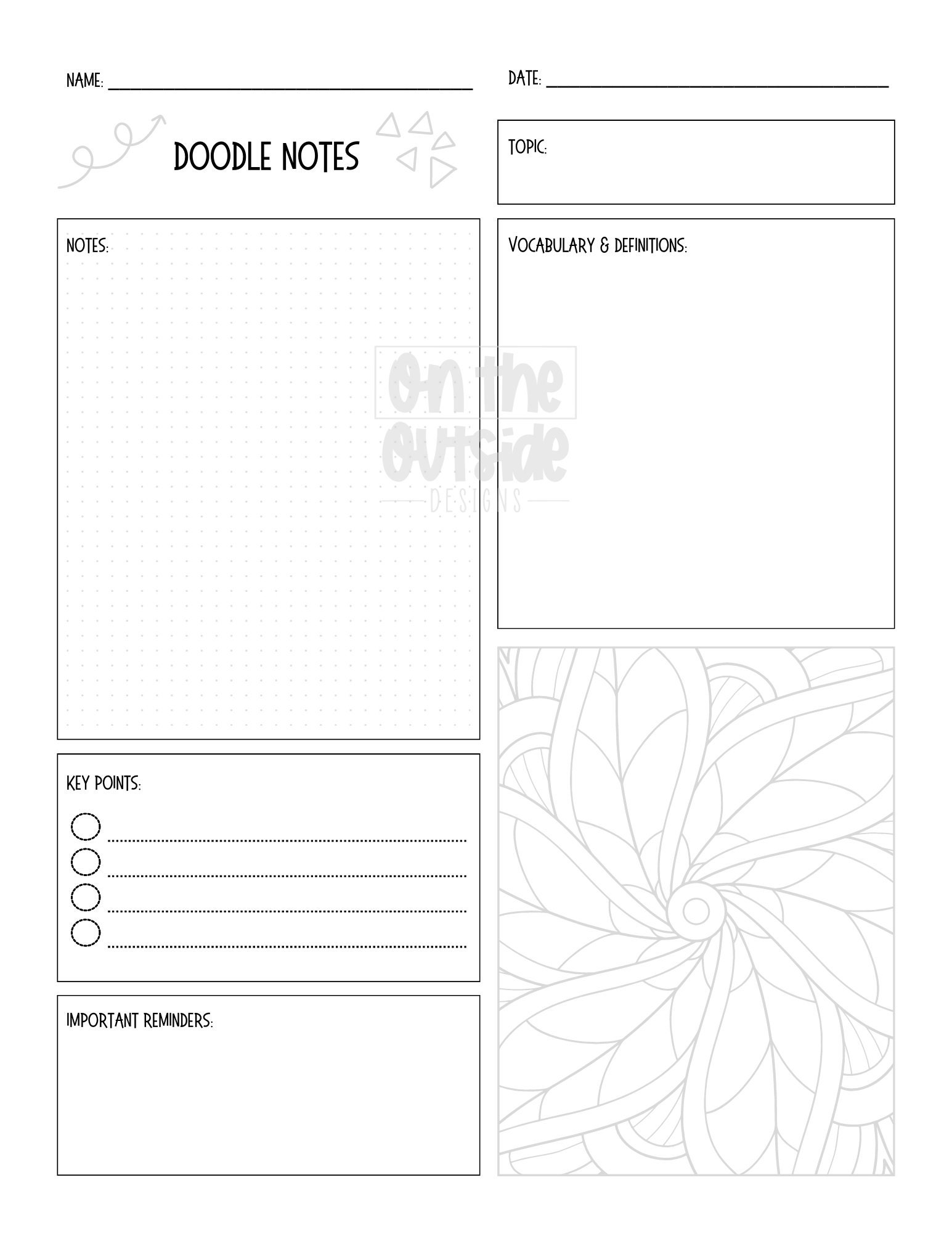 Mindfuldoodle Neurodiverse Note-taking Templates - Etsy