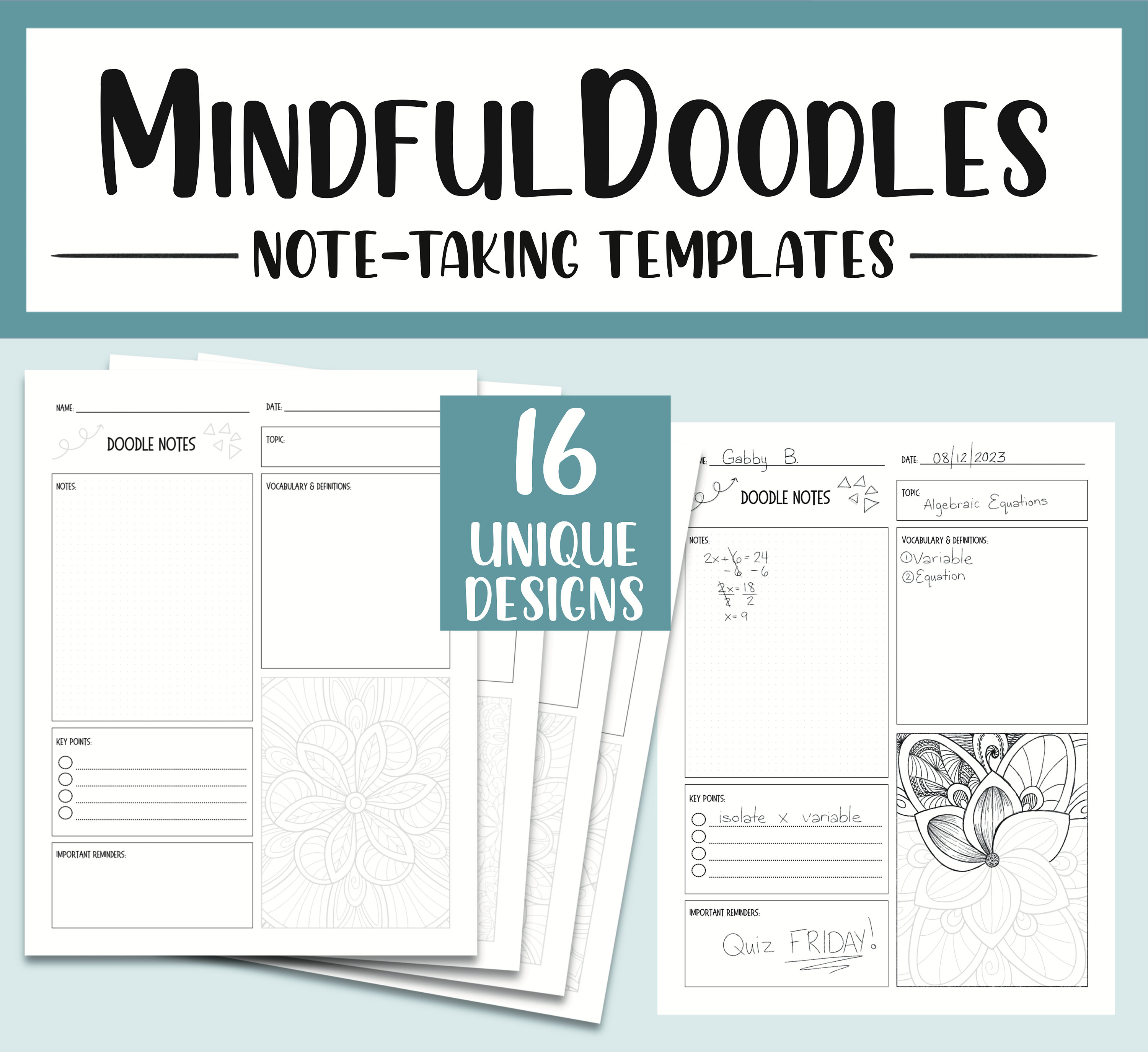 Mindfuldoodle Neurodiverse Note-taking Templates - Etsy