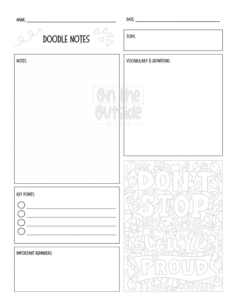 Mindfuldoodle Note-taking Templates - Quotes - Etsy