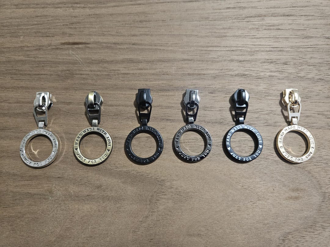 5 in a Pack, Handmade Zipper Pulls, Circle Zipper Pull, Round Zipper ...