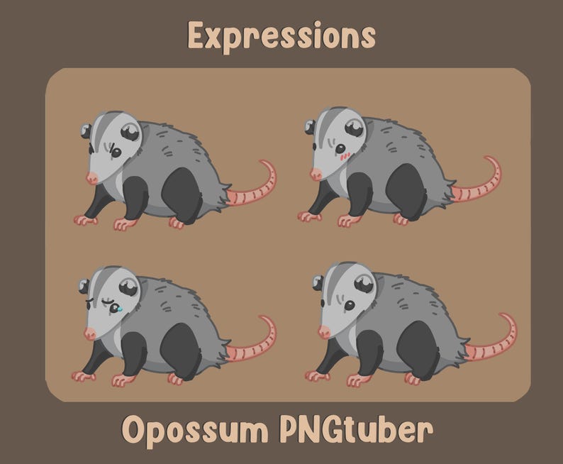Opossum Pngtuber Cute Twitch Youtube Kick Streaming - Etsy