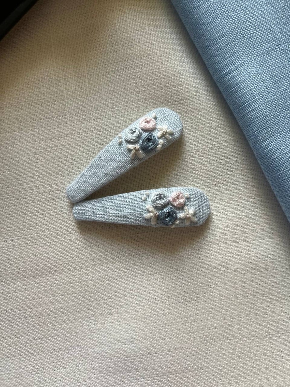 Light Blue Handmade Embroidered Hair Accessories: Headband - Etsy