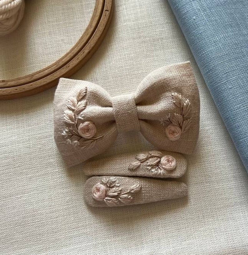 Ecru Handmade Embroidered Hair Accessories: Headband Hair - Etsy