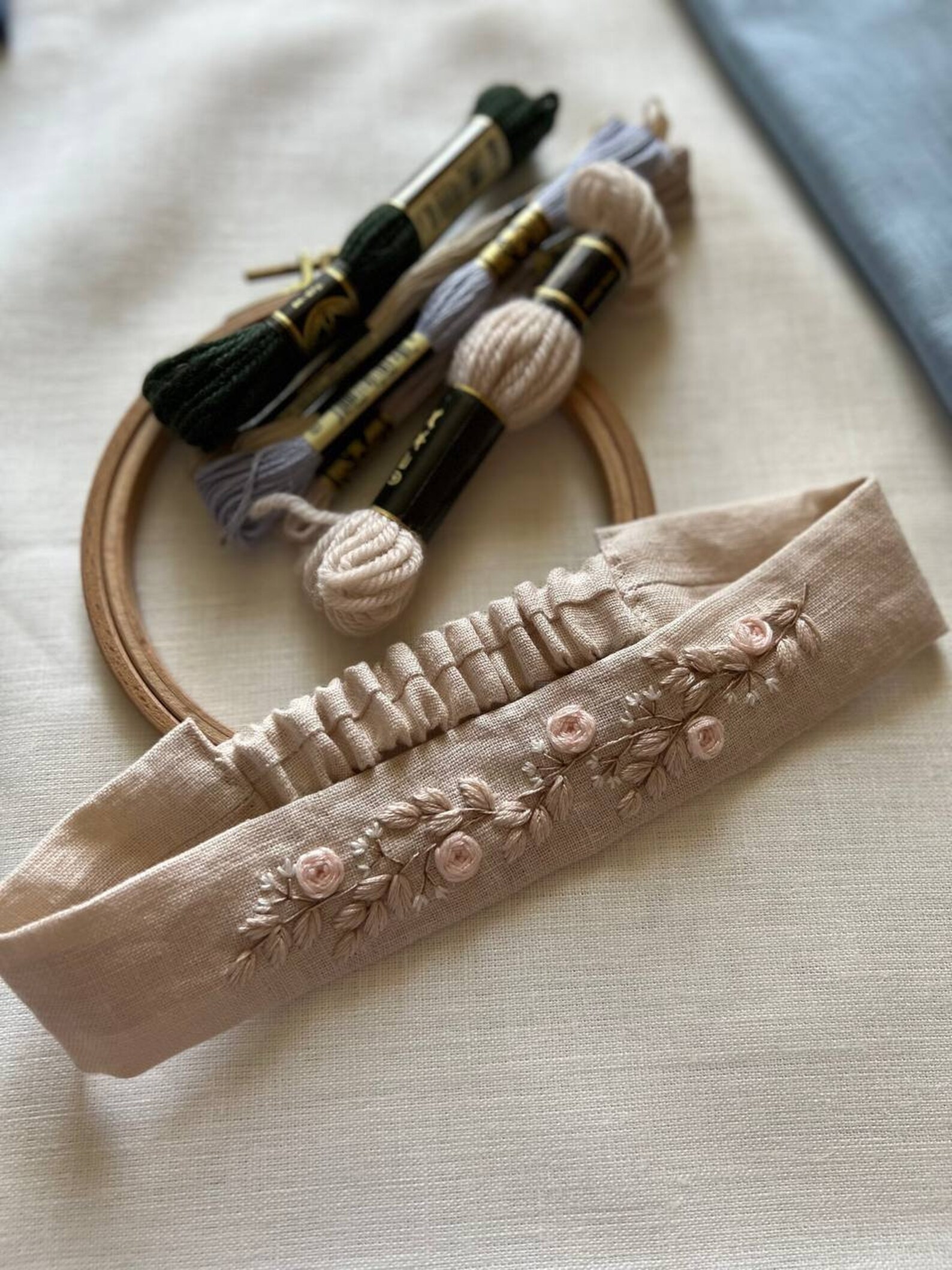 Ecru Handmade Embroidered Hair Accessories: Headband Hair - Etsy