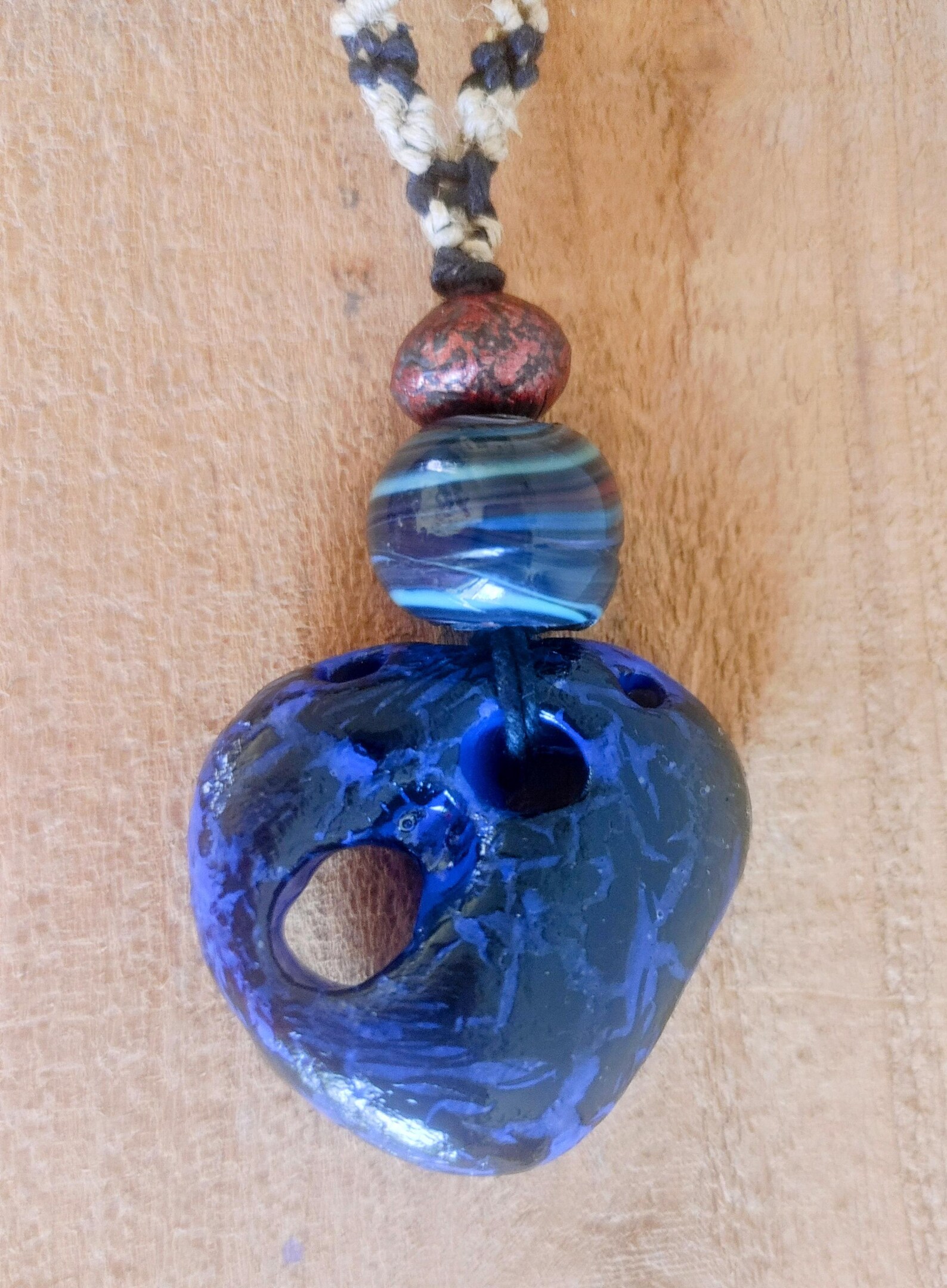 Royal Blue Hag Stone Amulet Necklace - Etsy