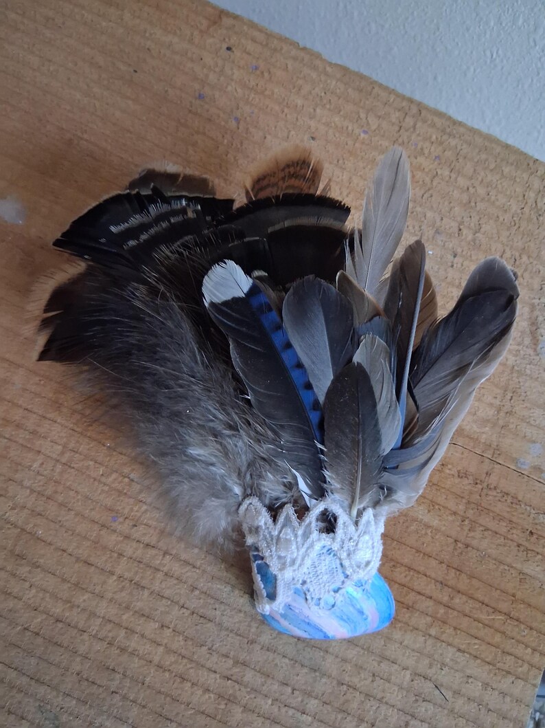 Clam Shell Clutch Smudge Feather Fan - Etsy