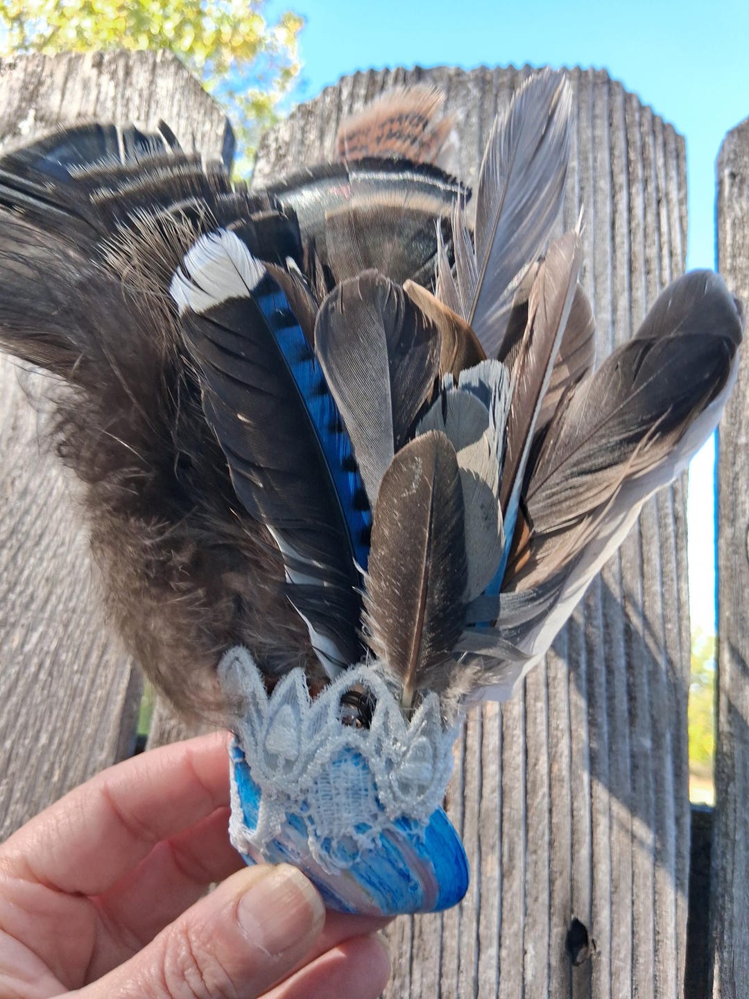 Clam Shell Clutch Smudge Feather Fan - Etsy