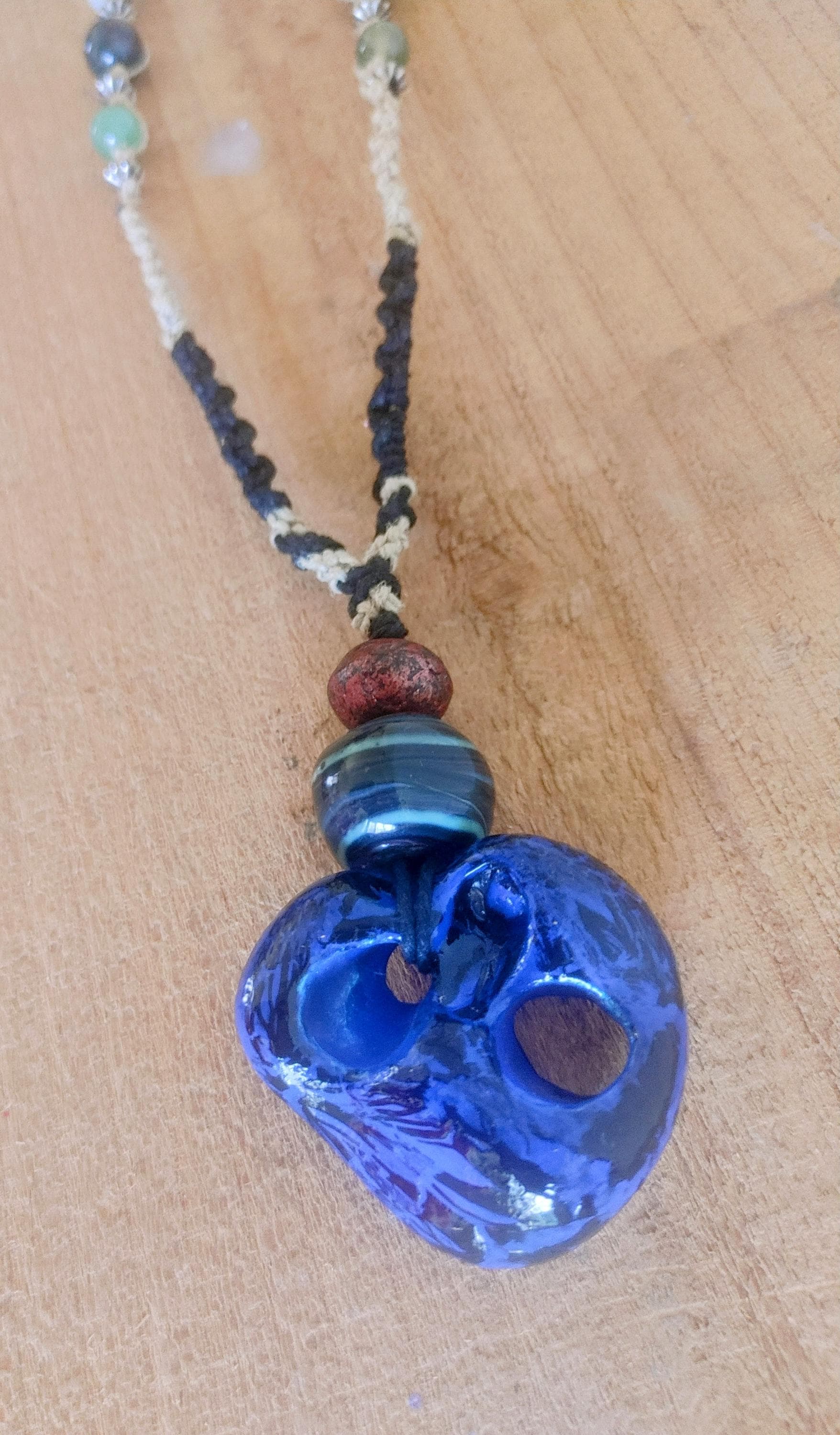 Royal Blue Hag Stone Amulet Necklace - Etsy